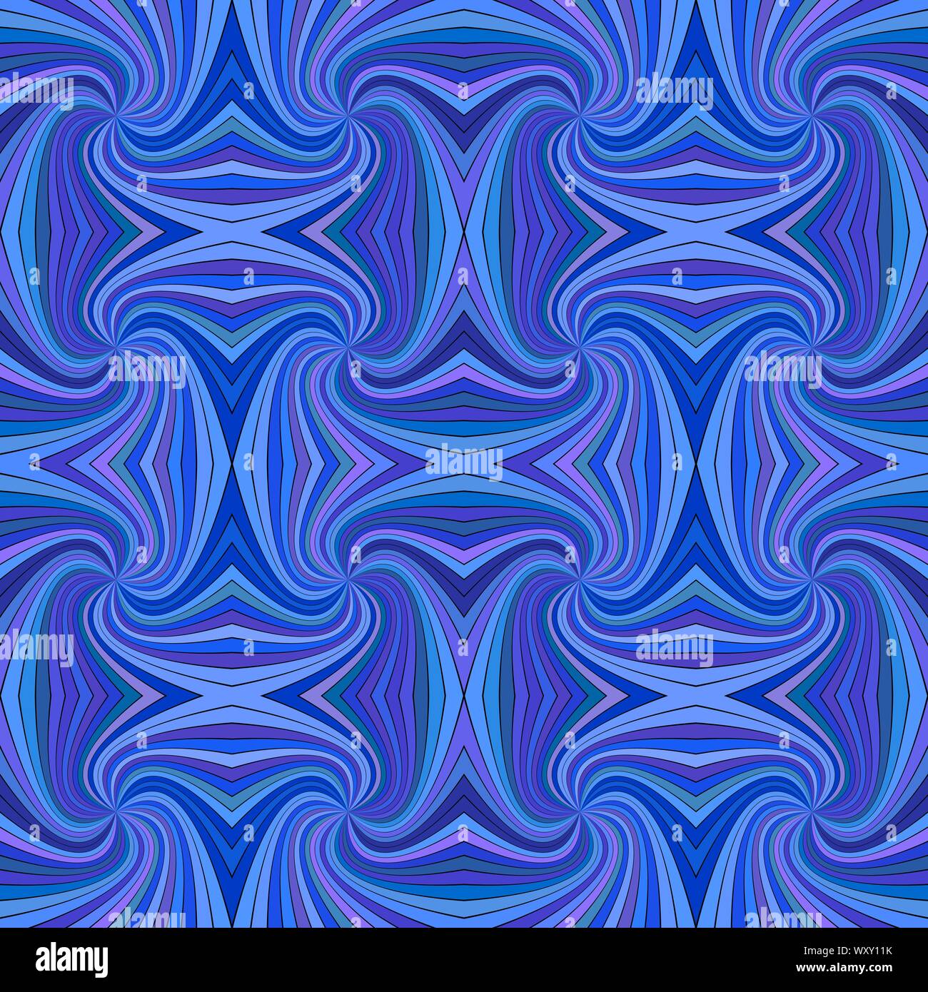 Blue seamless psychedelic abstract spiral ray stripe pattern background - vector illustration ...