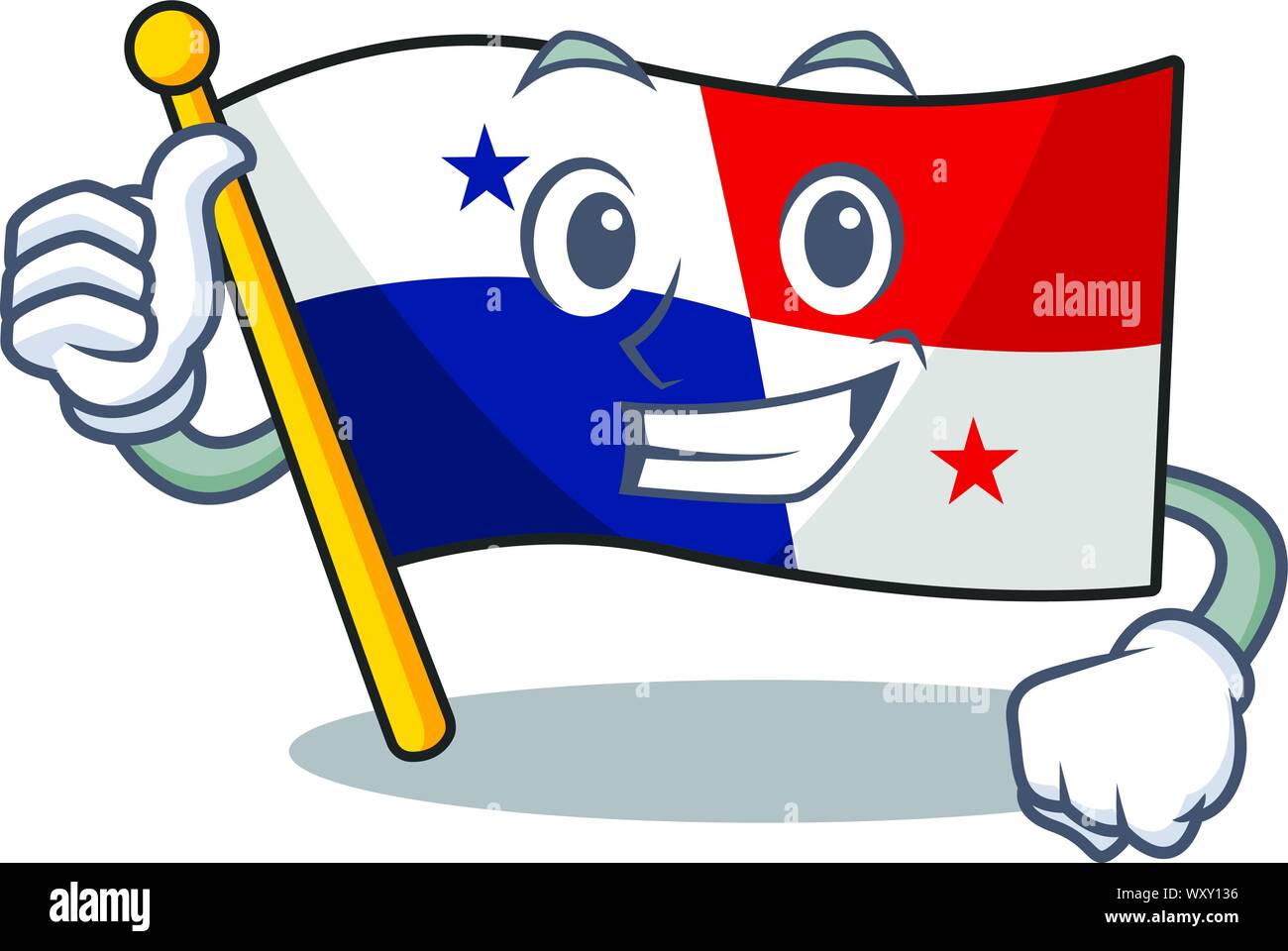 Thumbs up flag panama character shaped with cartoon Stock Vector Image ...