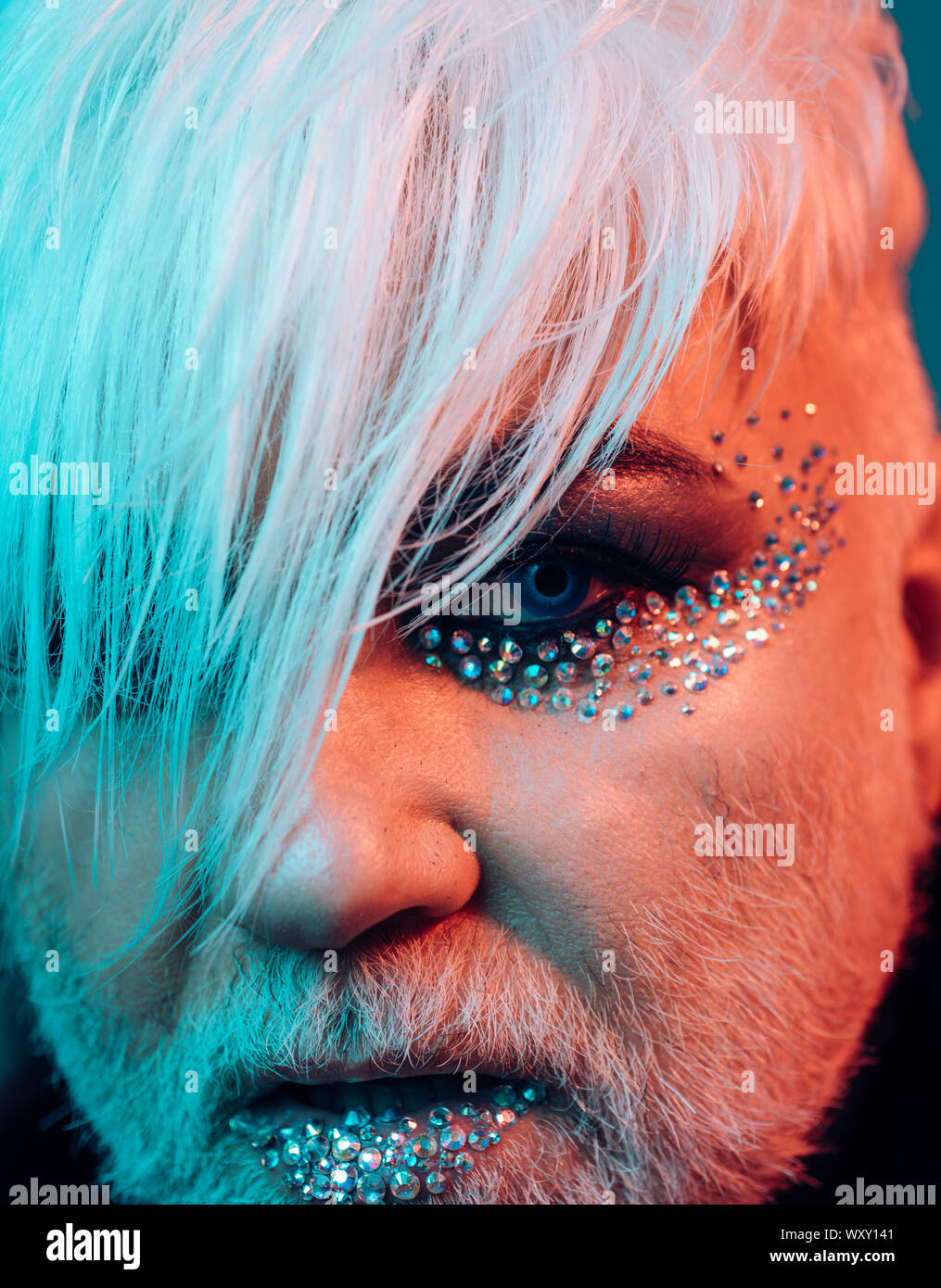 Makeup is an accessory to fashion. Fashion male makeup.Transgender man ...