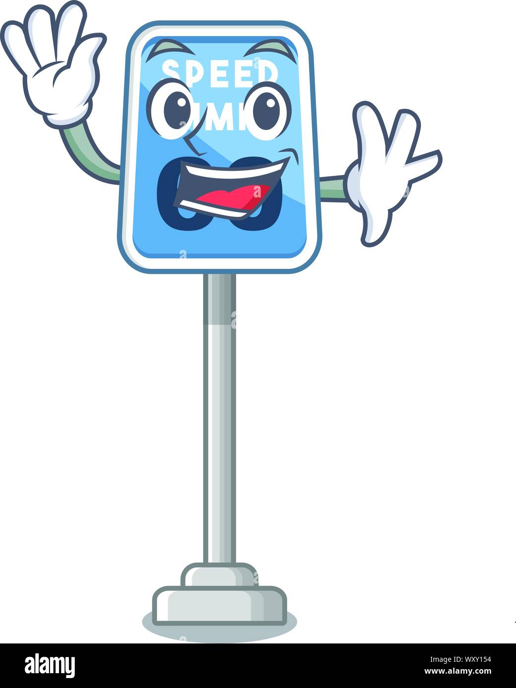 Waving speed limit at edge of cartoon road Stock Vector Image & Art - Alamy