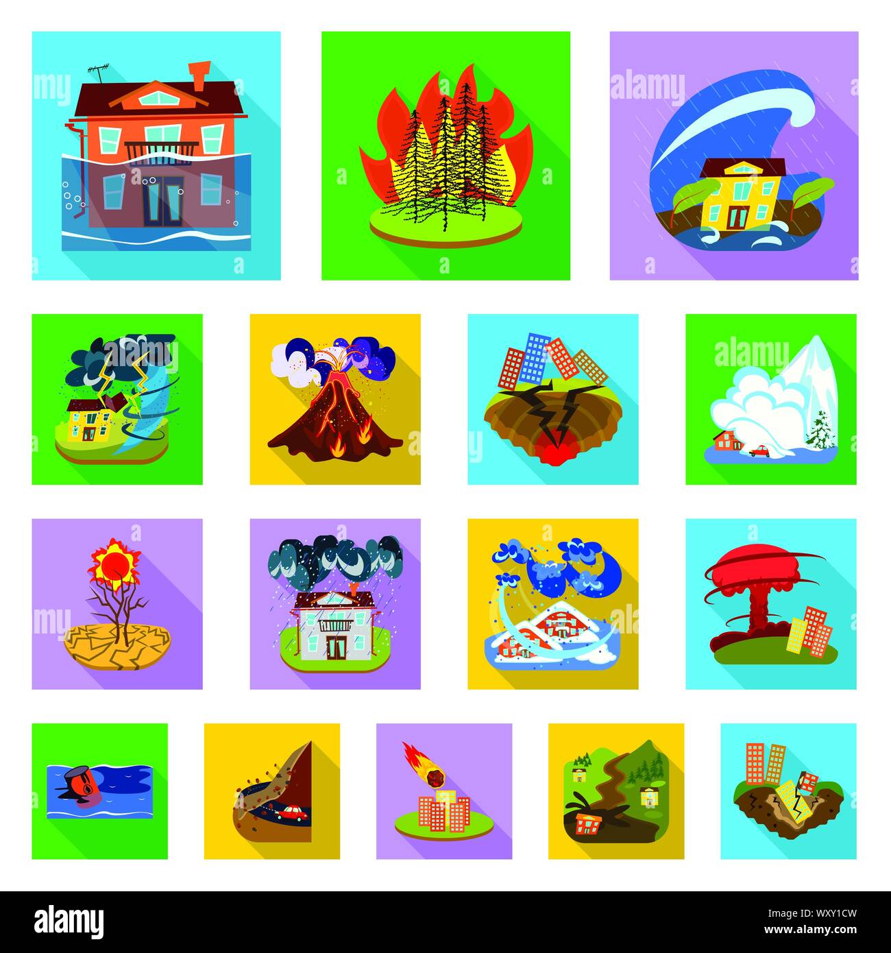 Vector design of collapse and environment logo. Set of collapse and ...