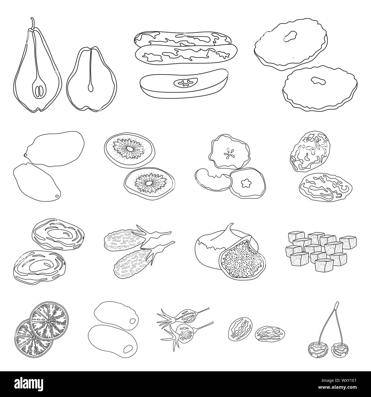 Vector design of food and raw logo. Set of food and nature stock vector ...
