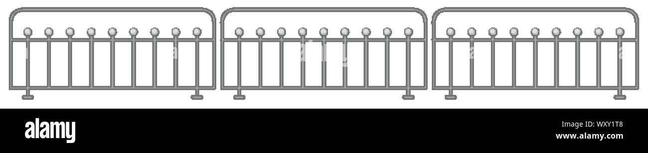 Metal fence design on white background illustration Stock Vector Image ...