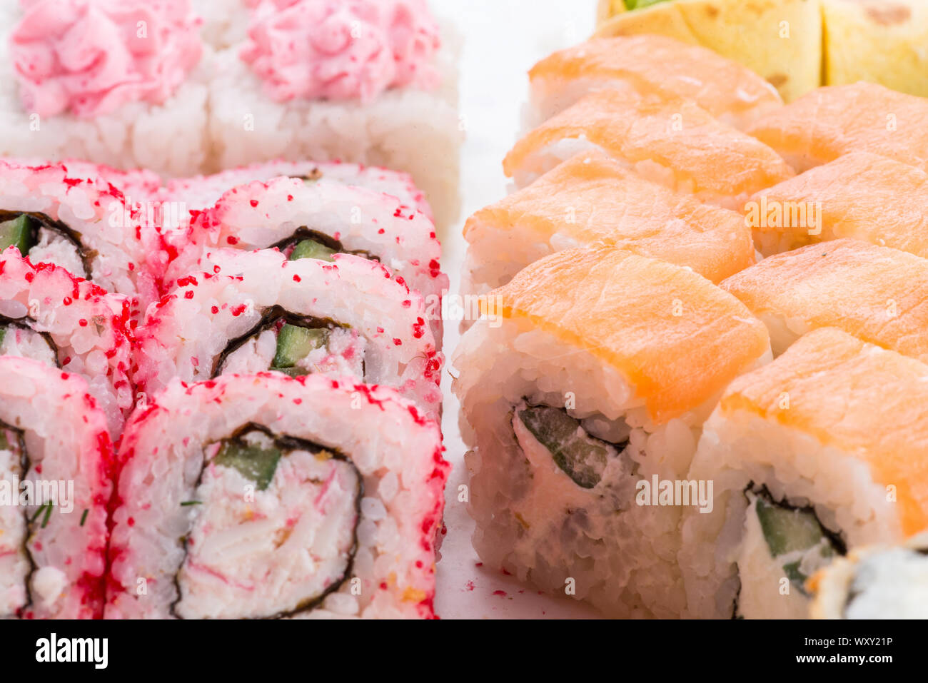 Japanese food restaurant, sushi maki gunkan roll plate or platter set ...