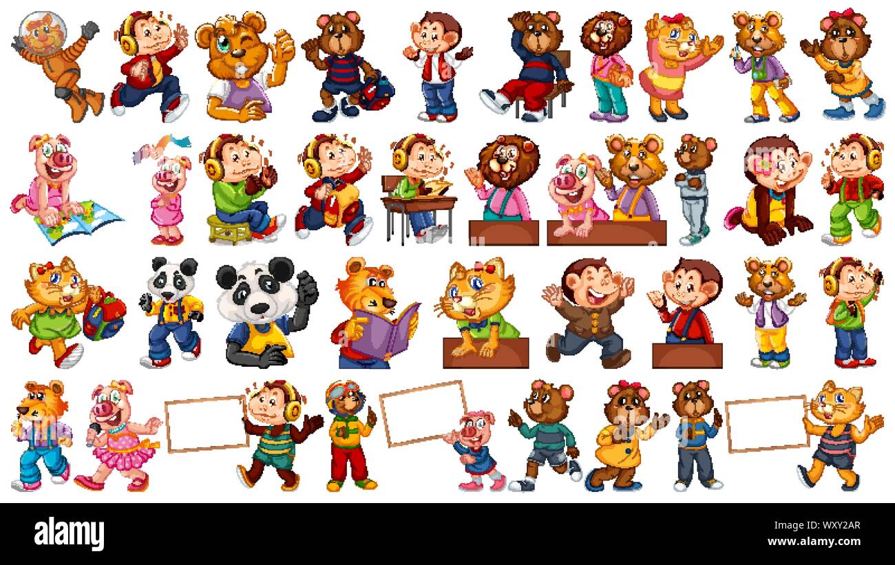 Human like animals Stock Vector Images - Alamy