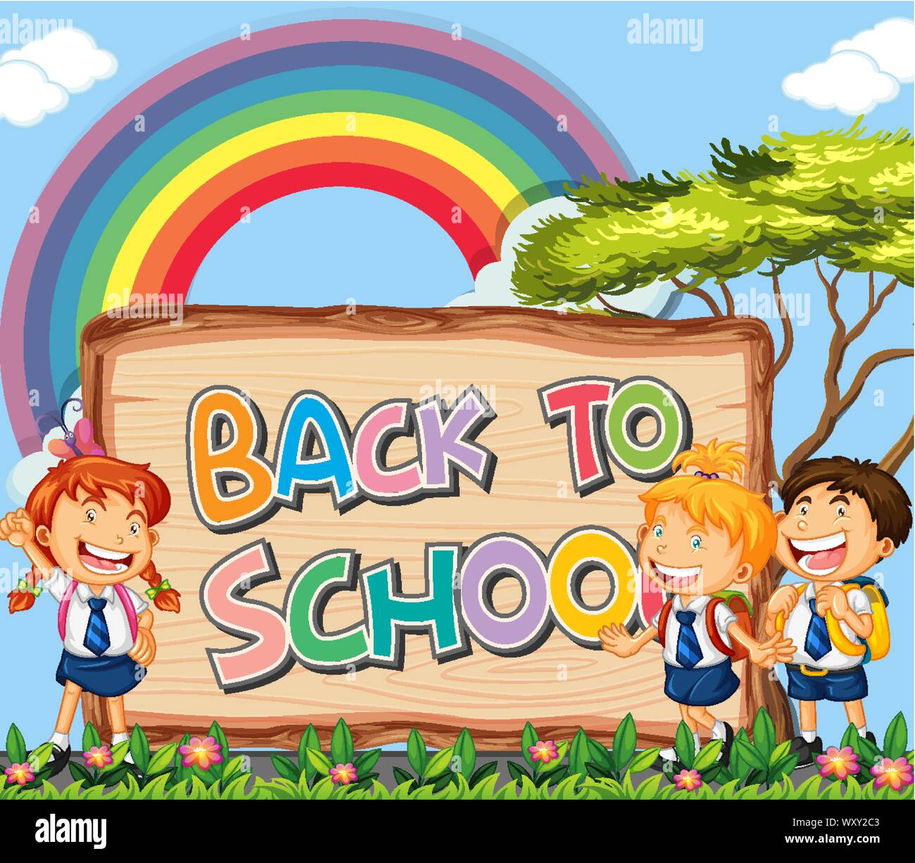 Back to school sign theme illustration Stock Vector Image & Art - Alamy