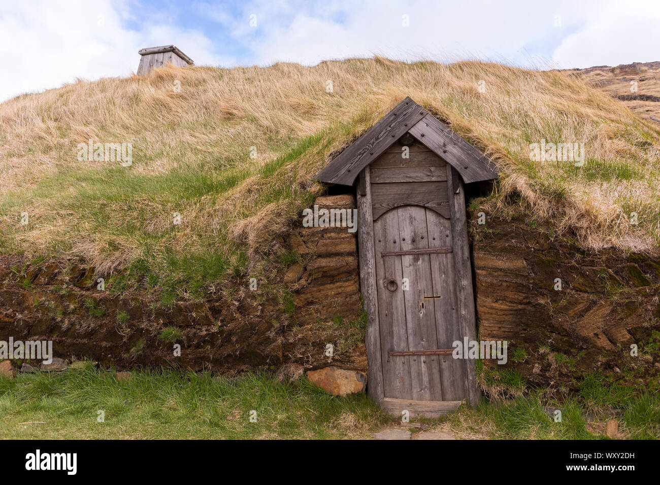 BUOARDALUR, ICELAND - Eiriksstadir, Viking longhouse, a recreation of ...