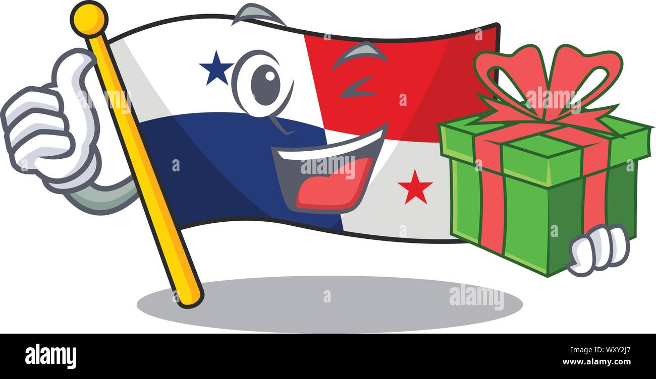 With gift flag panama isolated with the cartoon Stock Vector Image ...