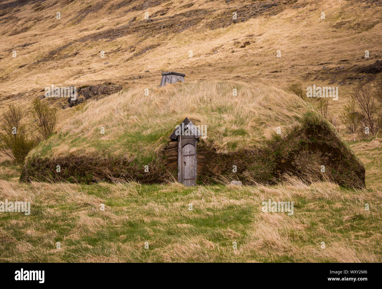 BUOARDALUR, ICELAND - Eiriksstadir, Viking longhouse, a recreation of ...
