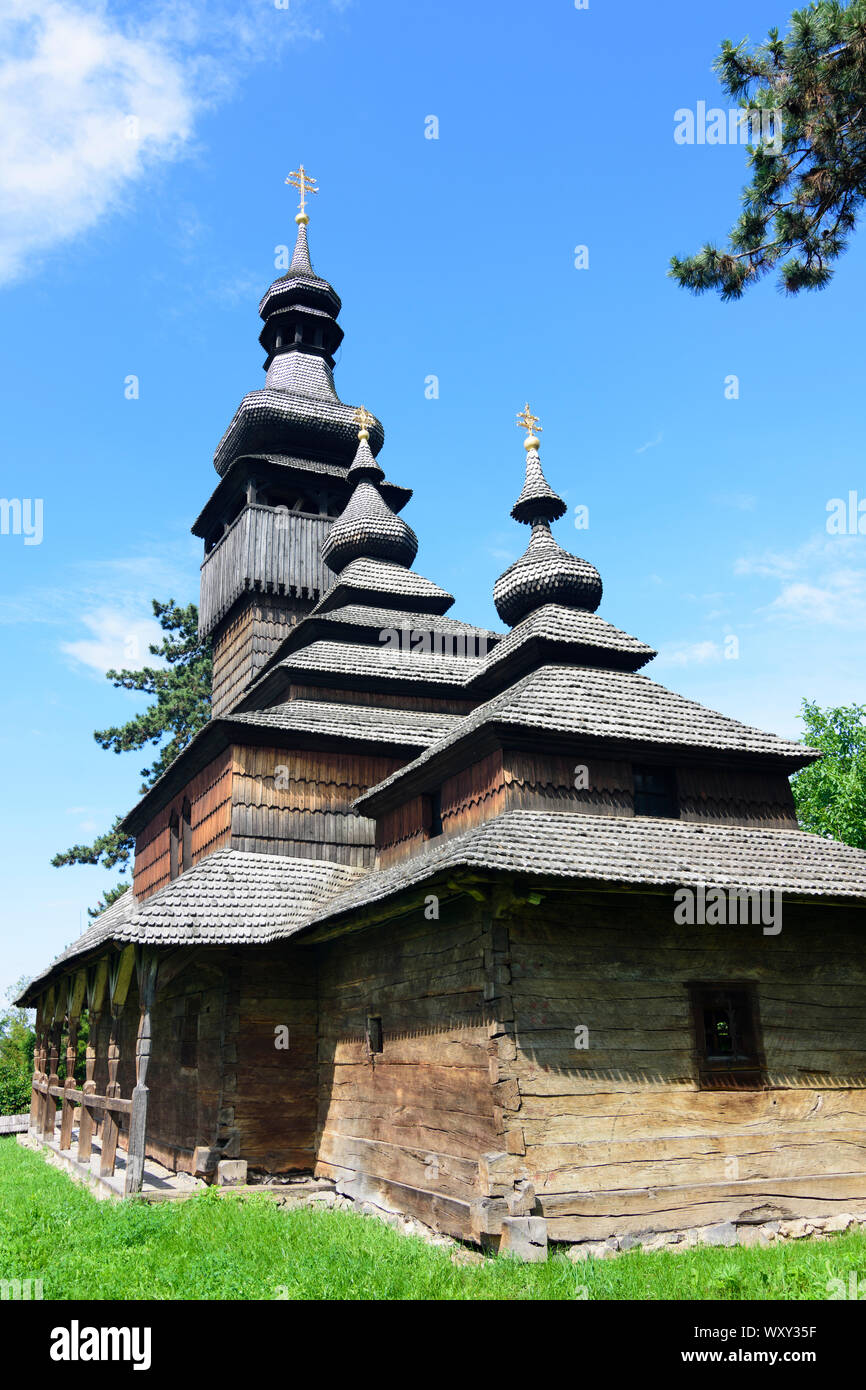 Uzhhorod, Ungwar: wooden St. Michael's Church, from the Shelestove ...