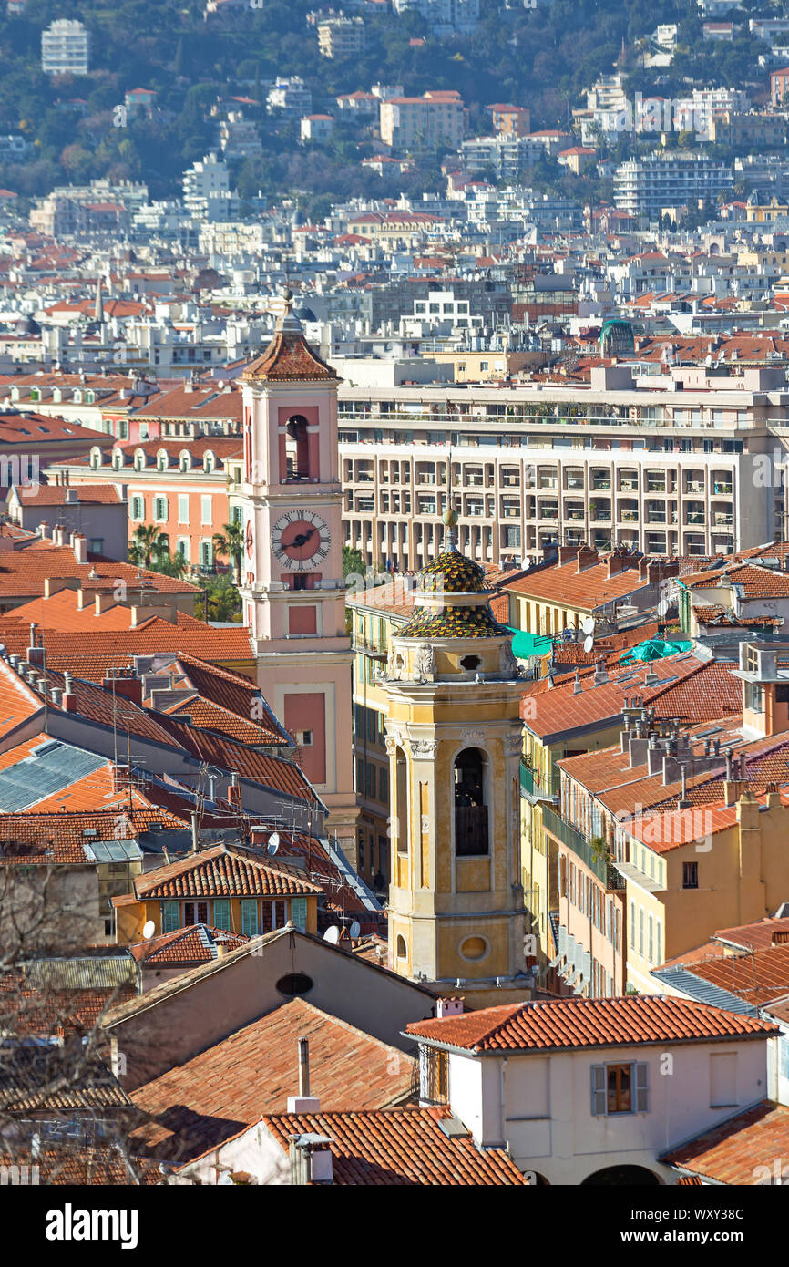 Church Towers in Nice France Sunny Day Stock Photo - Alamy