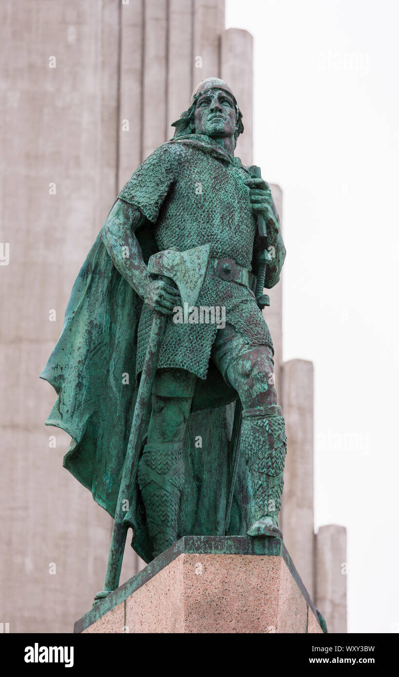 REYKJAVIK, ICELAND - Leifur Eiriksson statue Stock Photo - Alamy