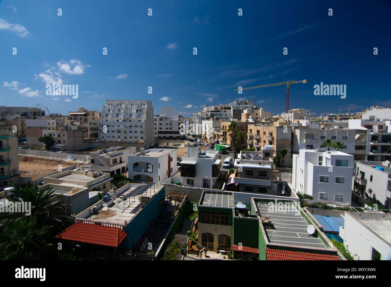 Rooftop View over Qawra Malta Stock Photo - Alamy