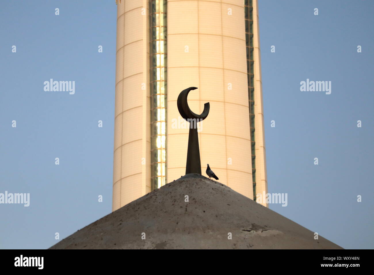 Islamic crescent symbol of Islam on top of the dome of a mosque ...