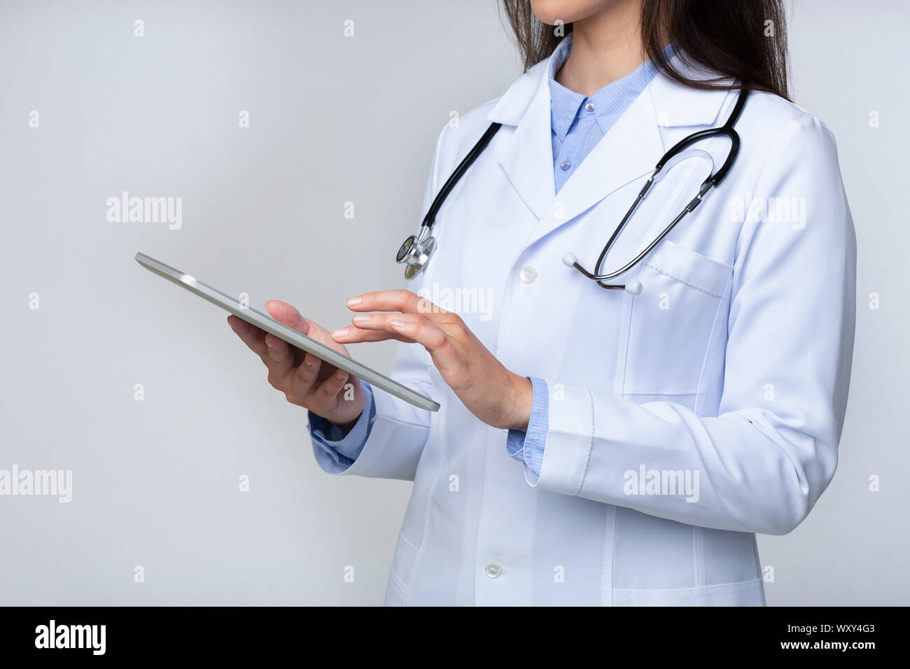 Unrecognizable female caucasian student standing hi-res stock ...