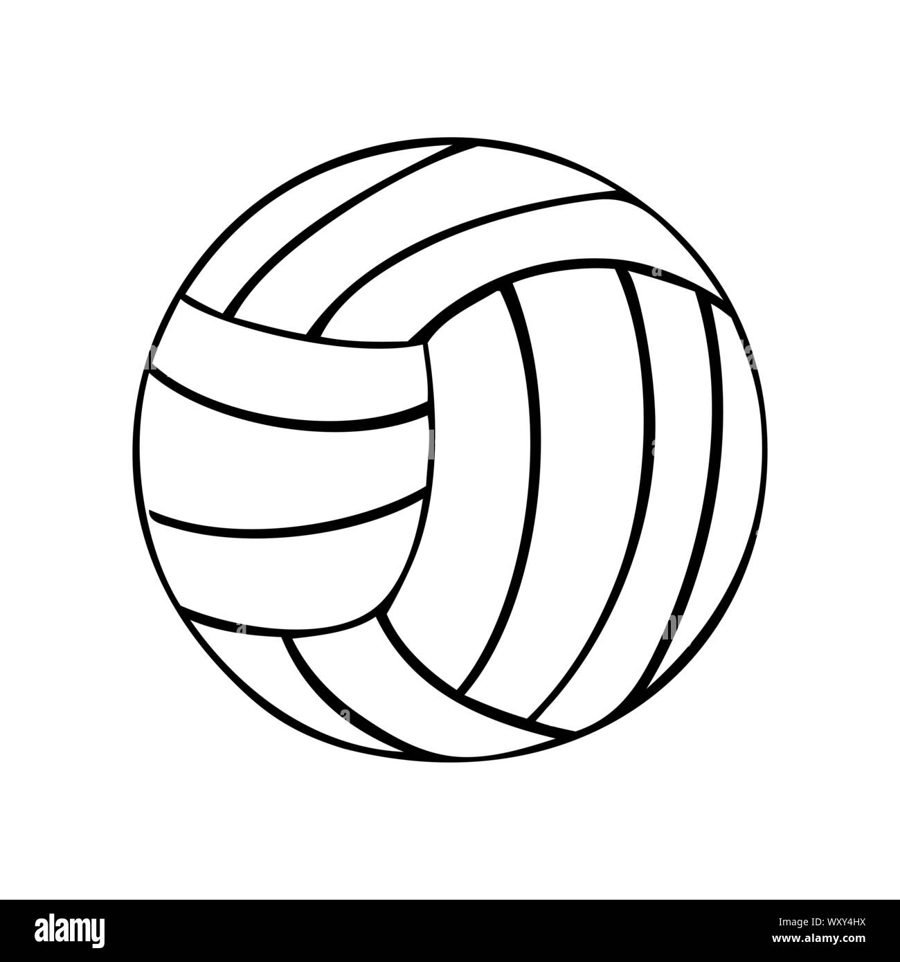 Black and white volleyball vector icon illustration Stock Vector Image ...
