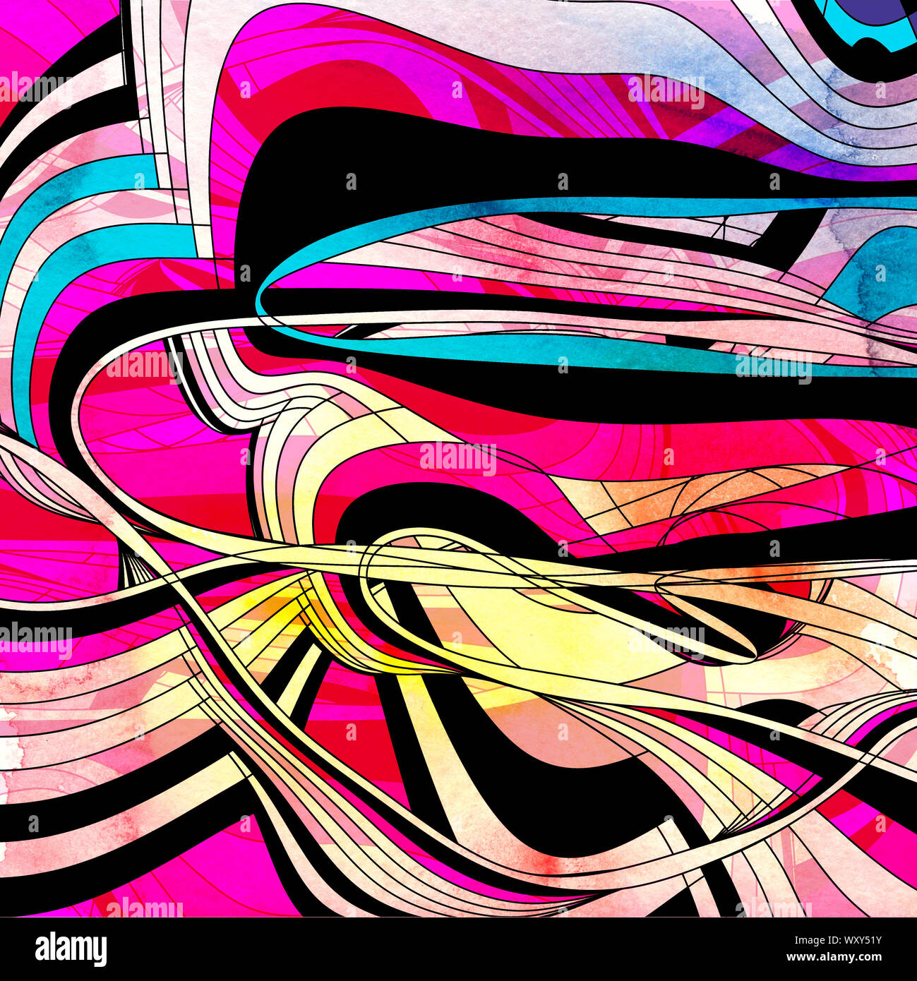 Beautiful colorful abstract watercolor wave background with different ...