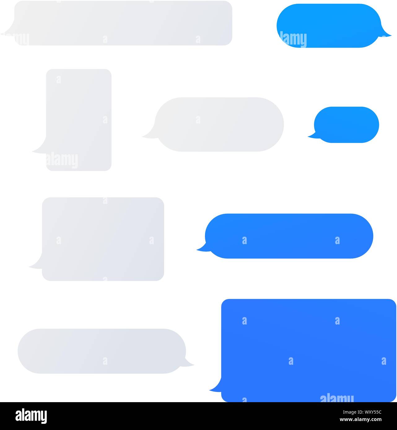 Chat messages notification vector illustration, flat cartoon sms ...