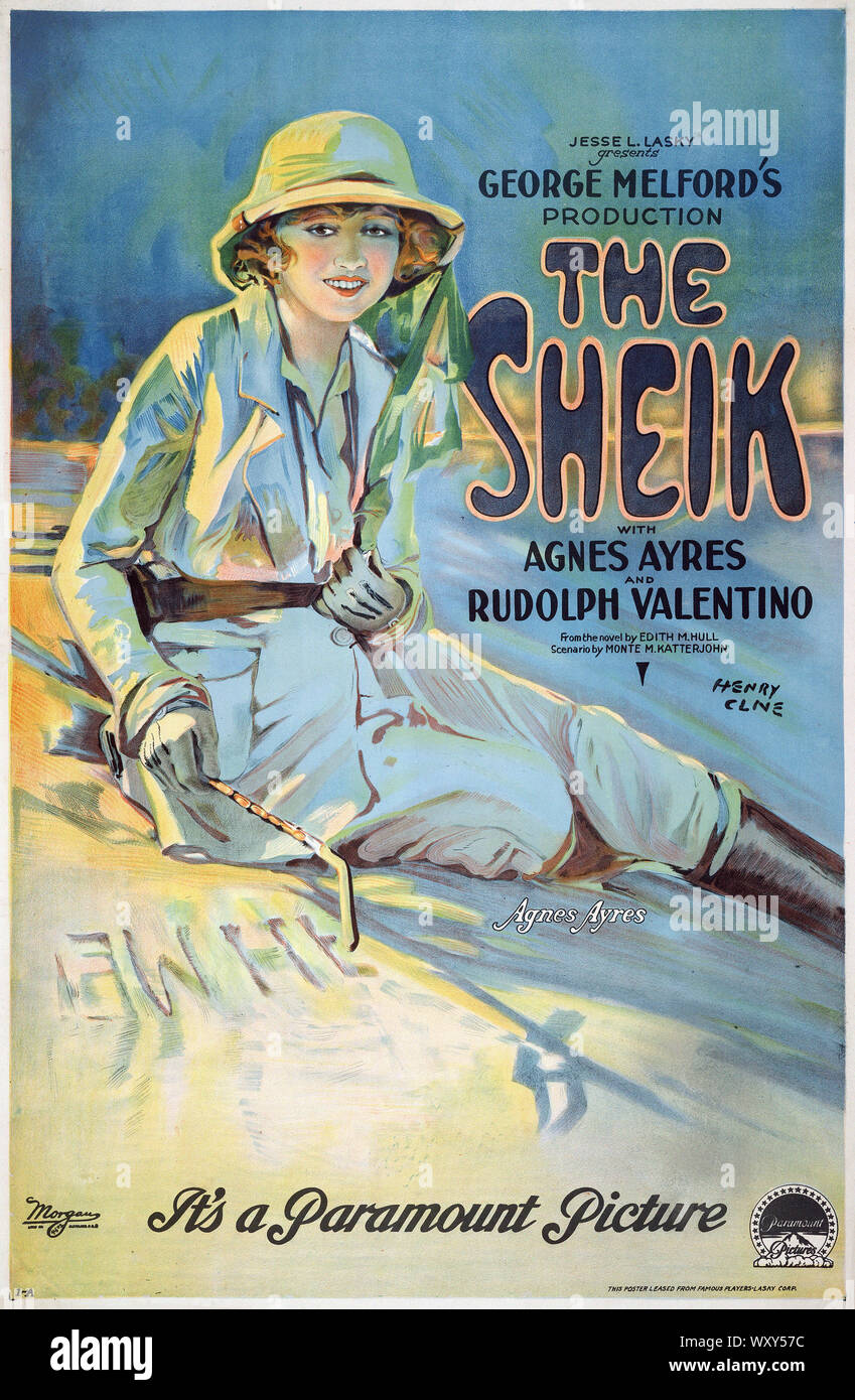 The Sheik with Agnes Ayres and Rudolph Valentino Movie Poster 1921 ...