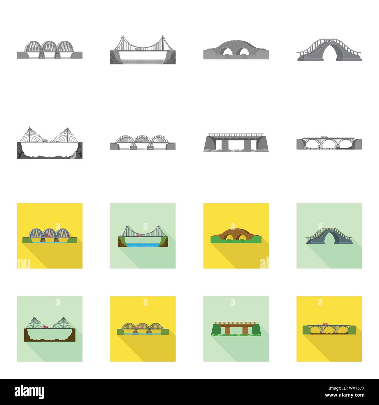Vector design of connection and design sign. Set of connection and side ...