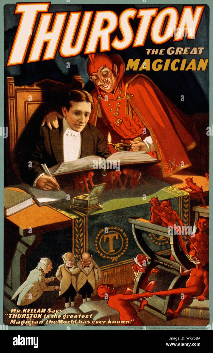 Thurston the Great Magician Performing Arts Poster 1910 - Vintage ...