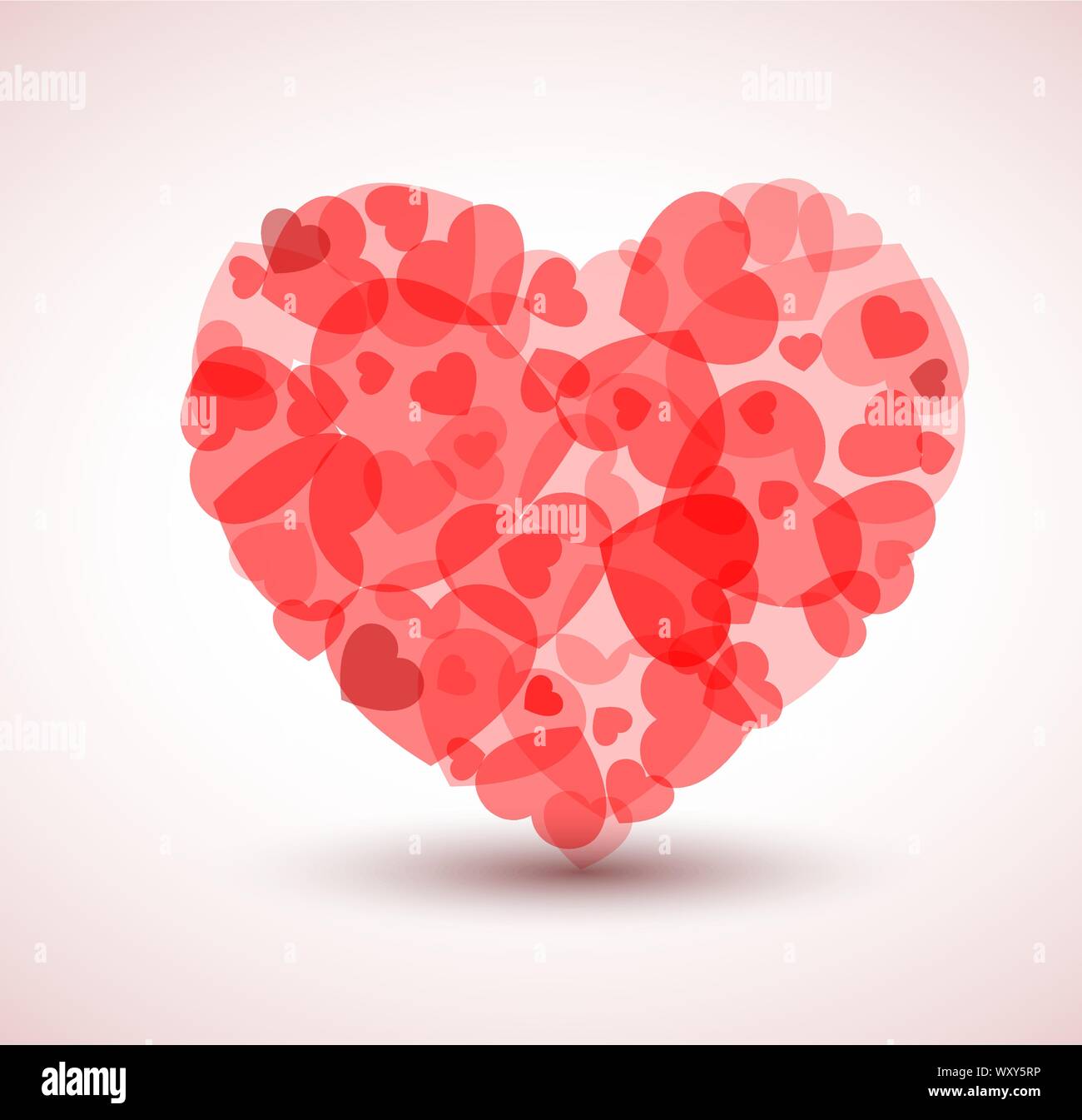 Vector Big heart made from smaller hearts - Valentines card Stock ...