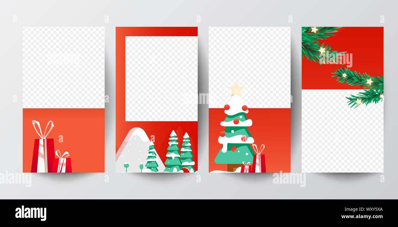 Background xmas design of christmas trees with gifts. Horizontal ...