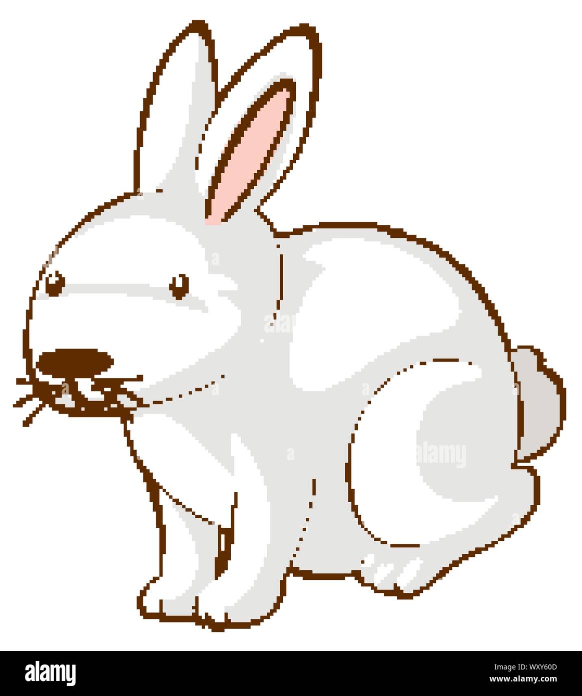 White rabbit on white background illustration Stock Vector Image & Art ...