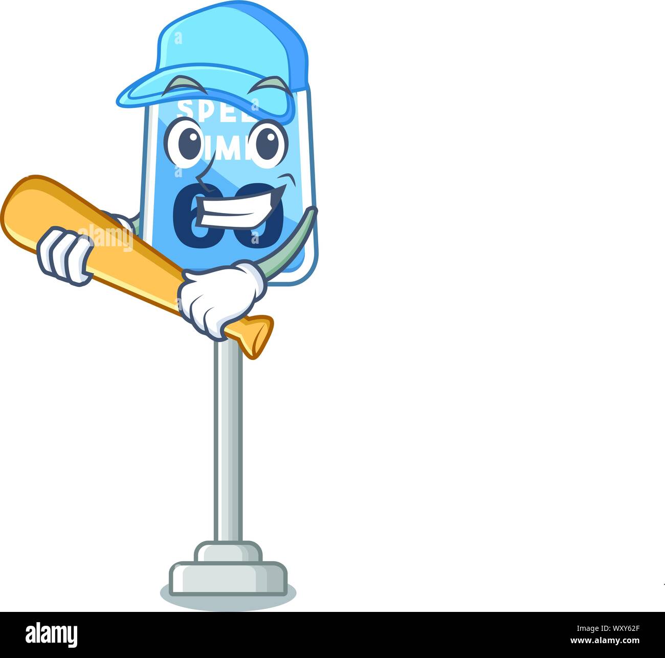 Playing baseball speed limit with the character shape Stock Vector ...