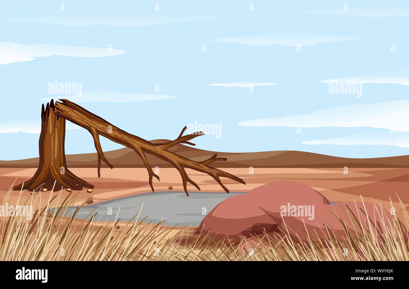Scene with problem of deforestation illustration Stock Vector Image ...