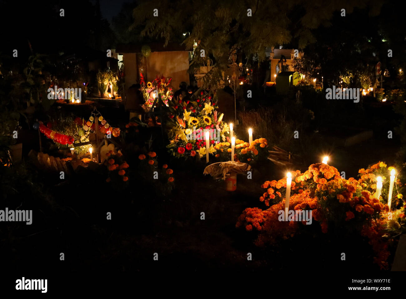 Day of the Dead Celebration in Cemetery Stock Photo - Alamy