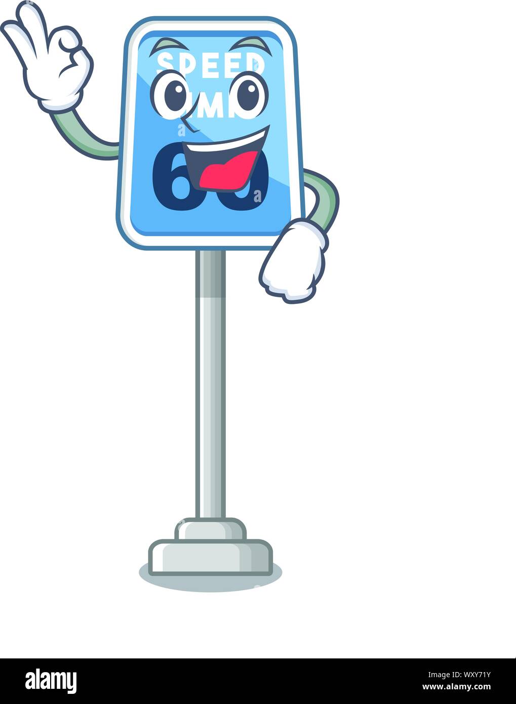 Okay speed limit at edge of cartoon road Stock Vector Image & Art - Alamy