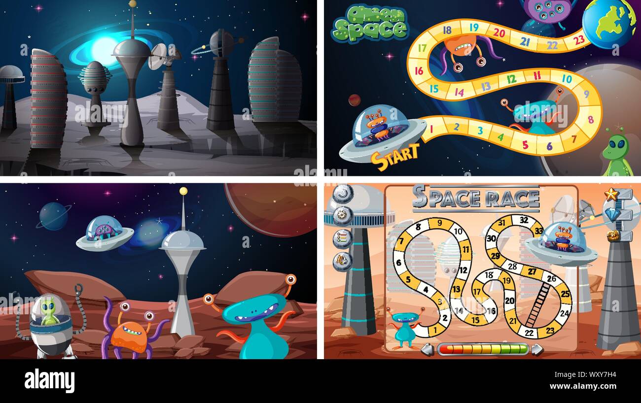 Set of space games illustration Stock Vector Image & Art - Alamy