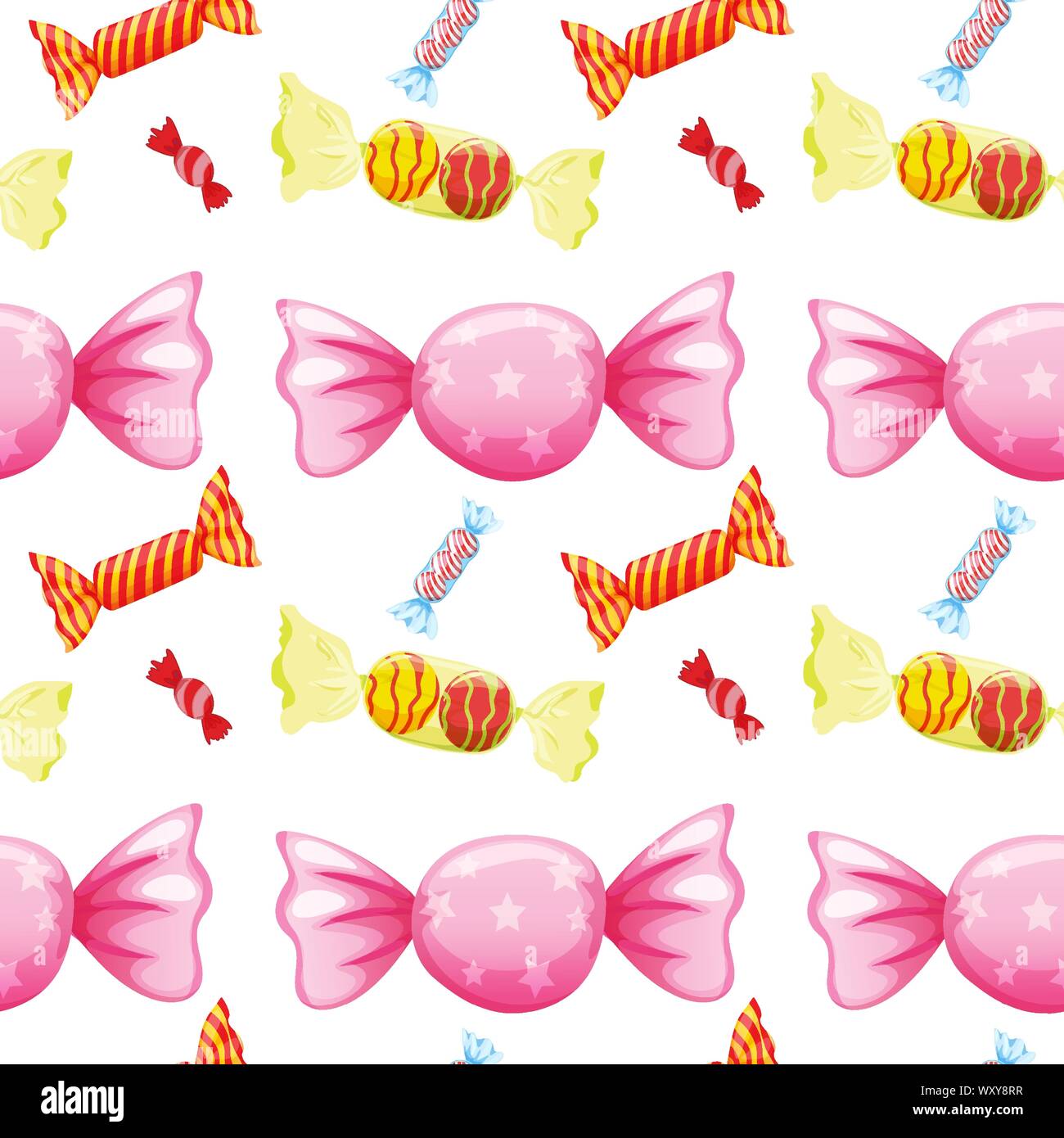 Seamless pattern tile cartoon with candy illustration Stock Vector ...