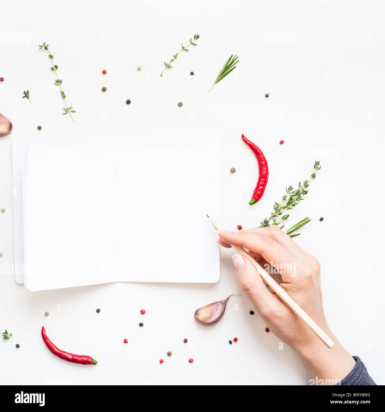 Overhead menu card hi-res stock photography and images - Alamy