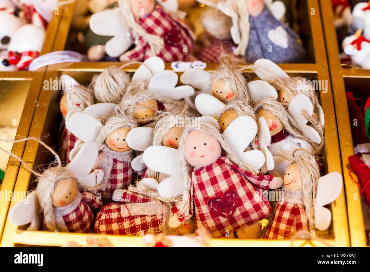 Christmas market in Germany, Europe. Beautiful Christmas holiday tree ...