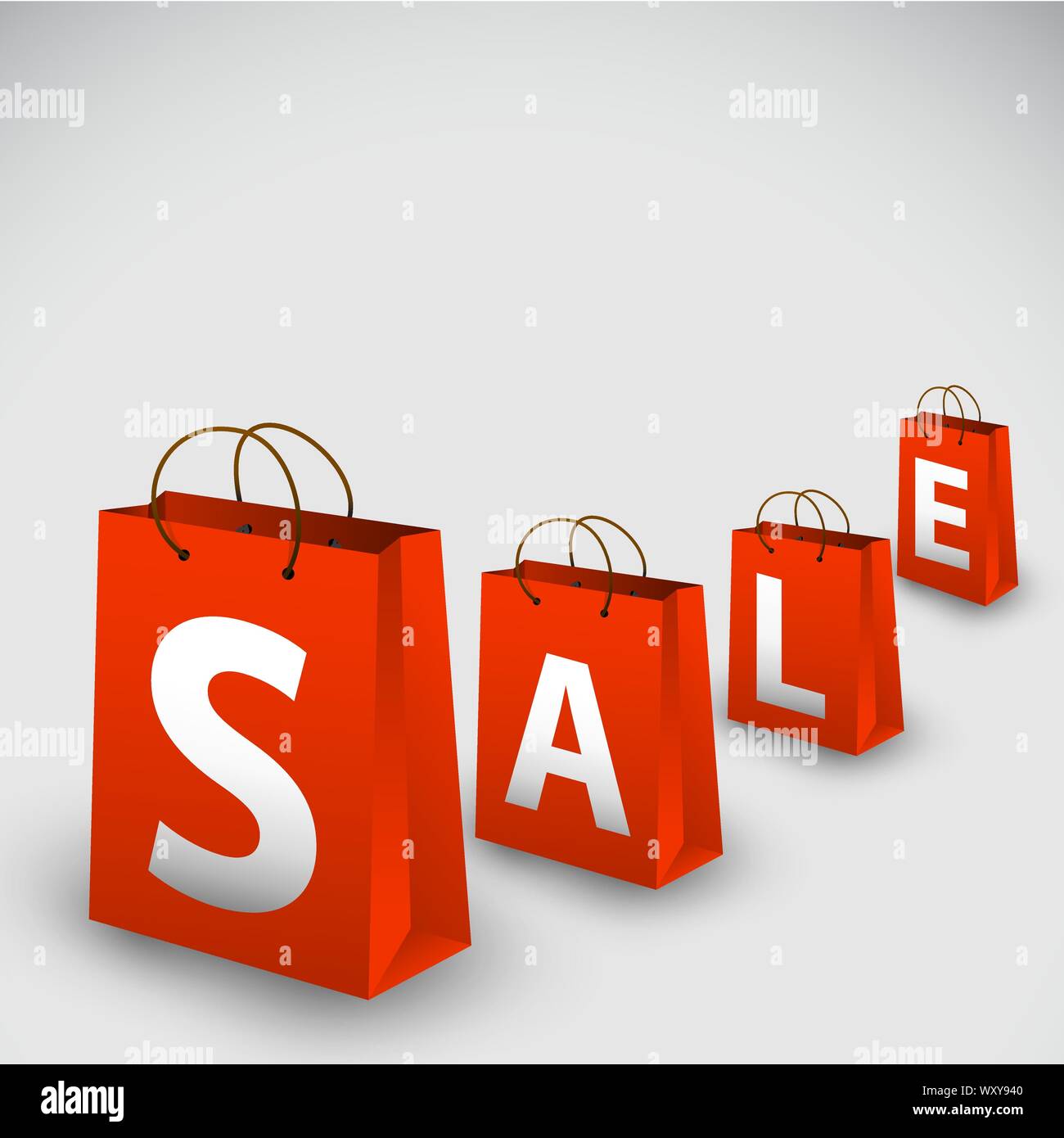 Vector sale poster made from red paper shopping bags Stock Vector Image ...
