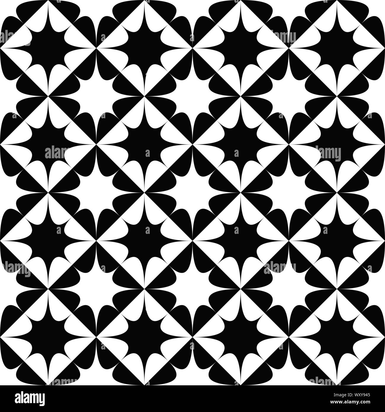 Seamless Star Pattern Background Abstract Monochrome Vector Graphic