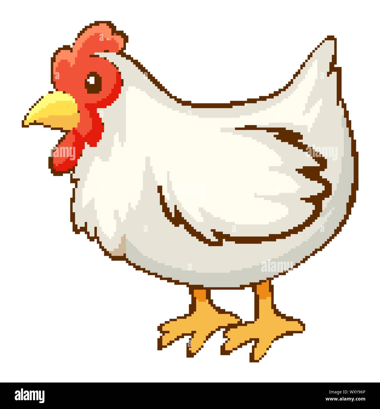 White chicken on white background illustration Stock Vector Image & Art ...