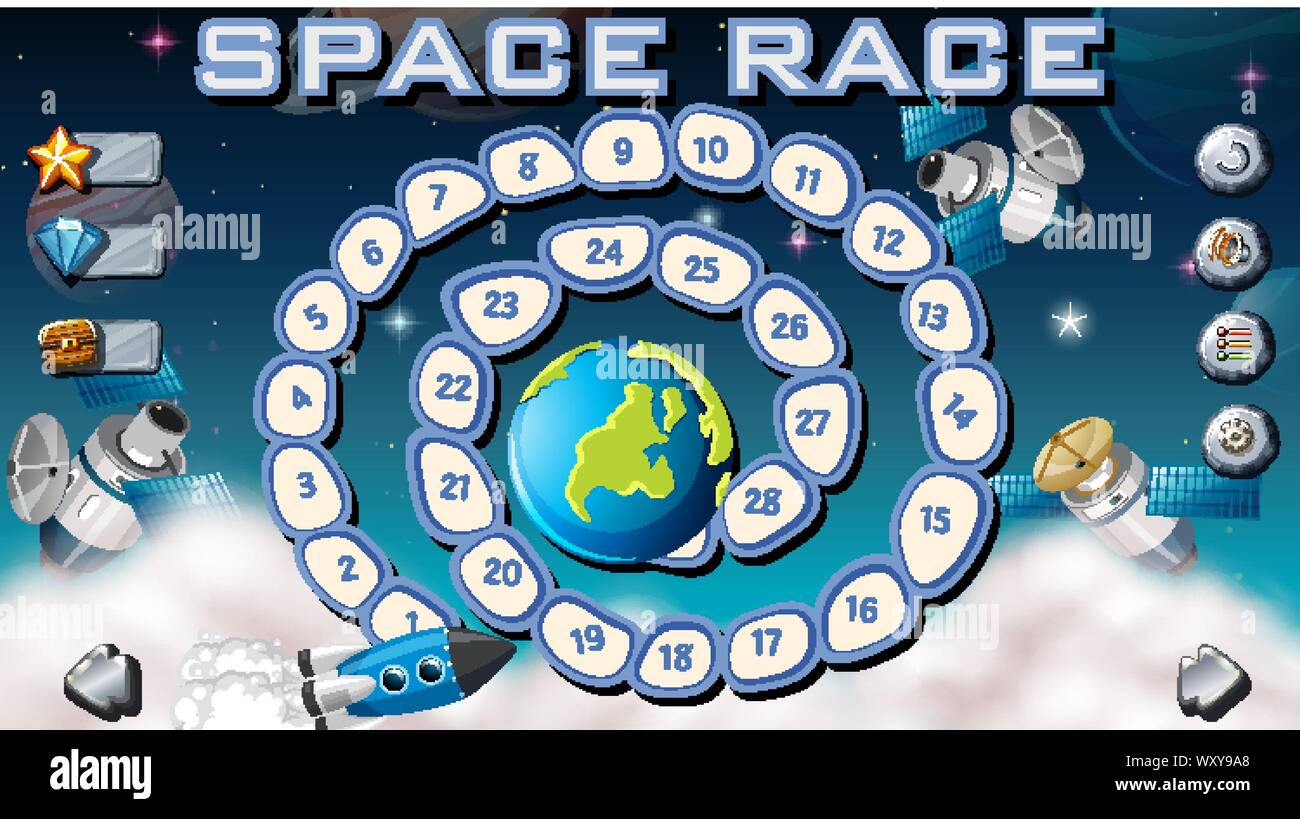 Space race board game illustration Stock Vector Image & Art - Alamy