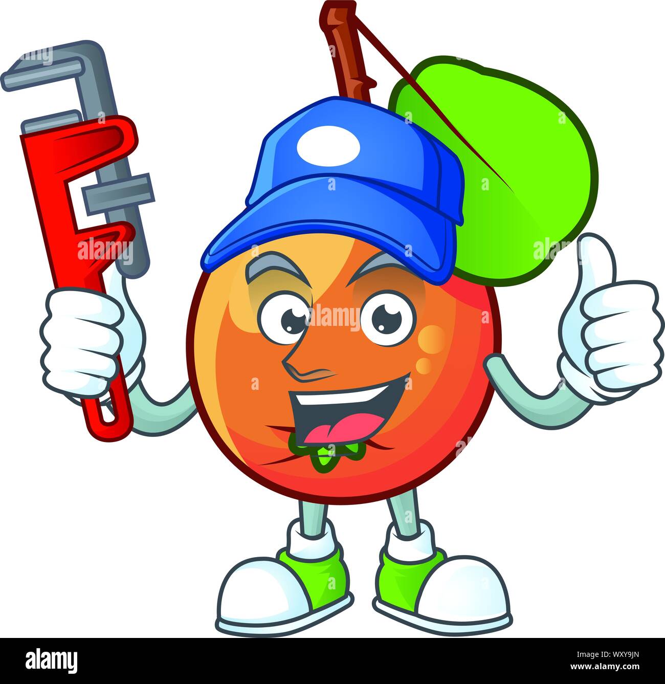 Plumber shipova fruit cartoon on white background Stock Vector Image ...