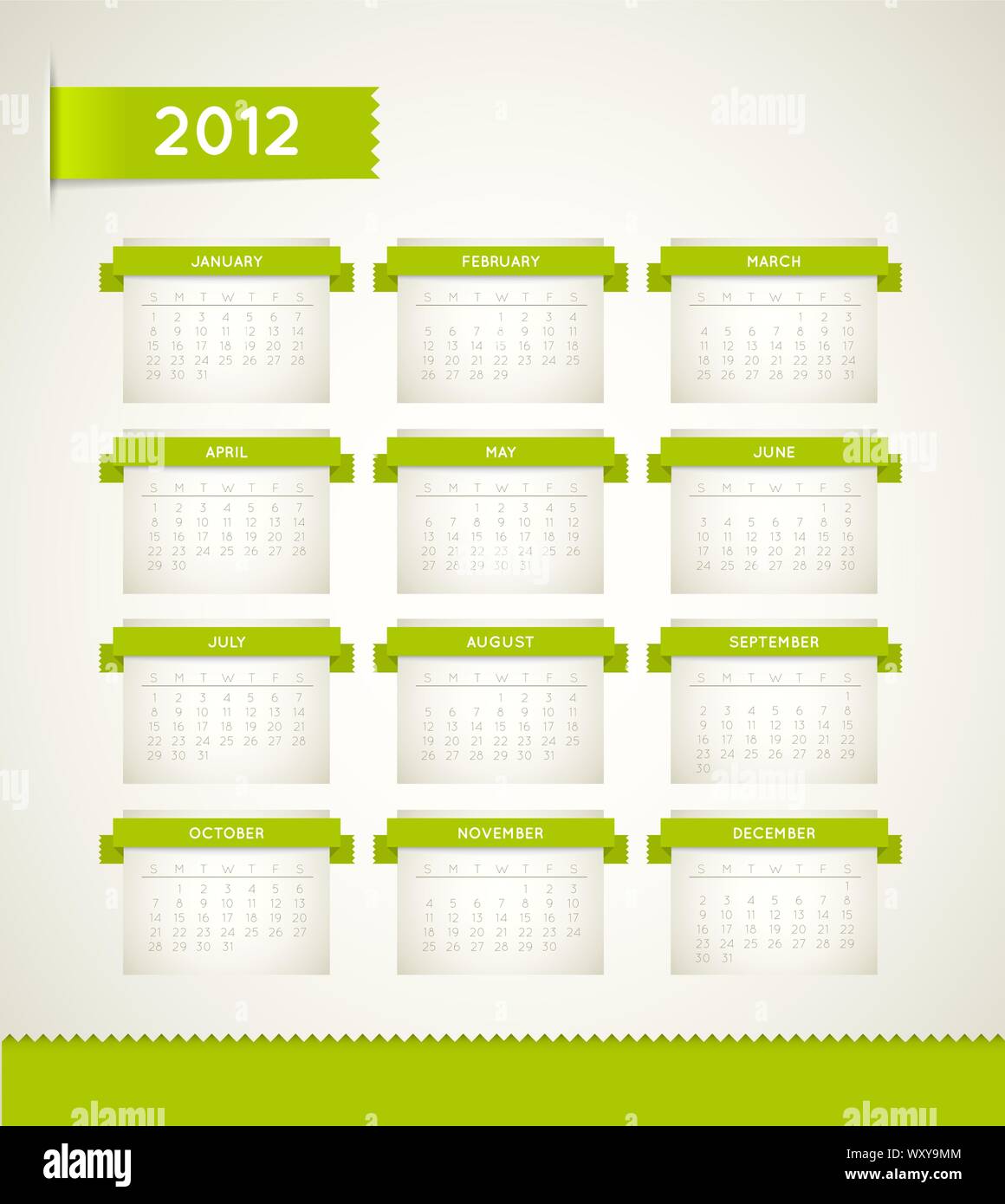 2012 calendar template hi-res stock photography and images - Alamy