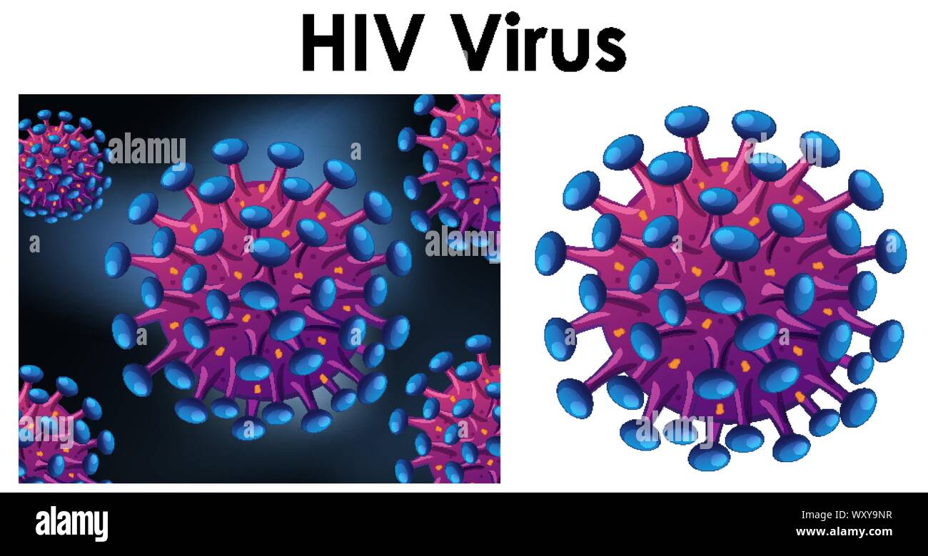 Close up isolated object of virus named HIV illustration Stock Vector ...