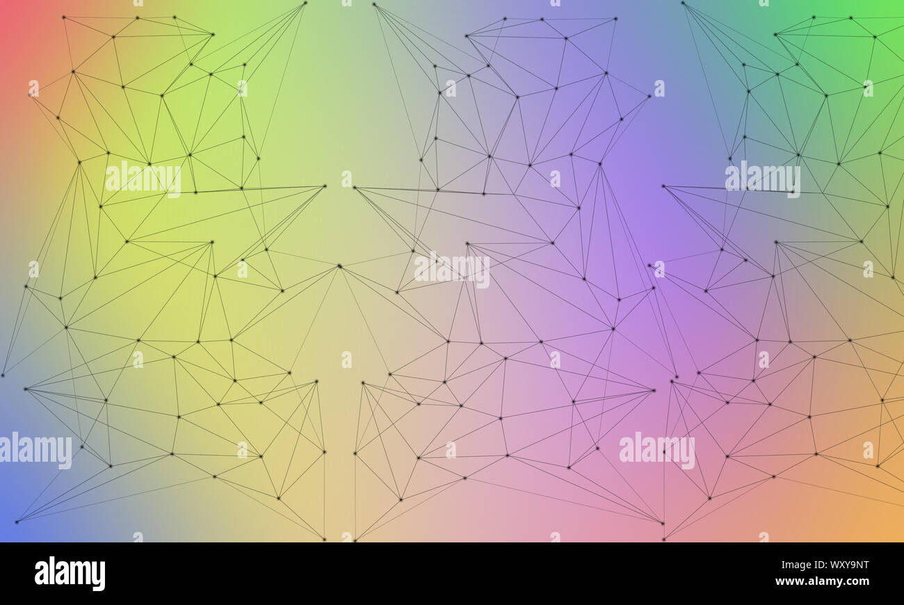 Abstract Polygonal Gradient Background with Connecting Dots and Lines ...