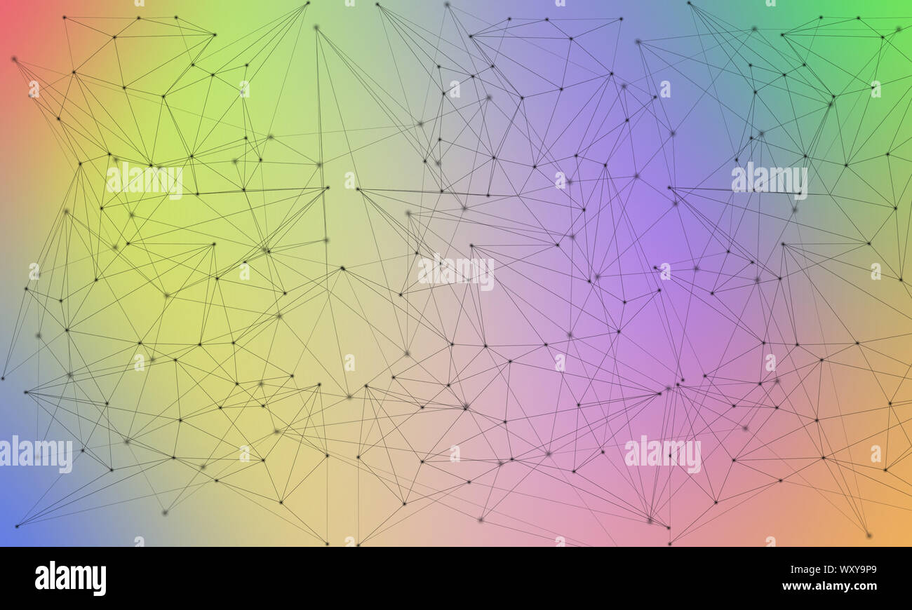 Abstract Polygonal Gradient Background with Connecting Dots and Lines ...