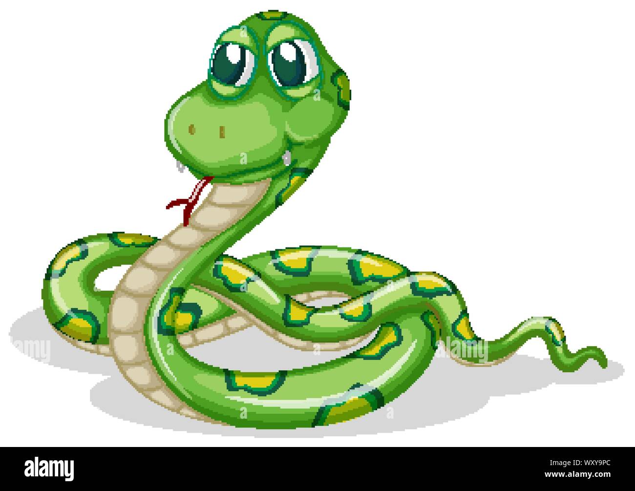 Green snake on white background illustration Stock Vector Image & Art ...