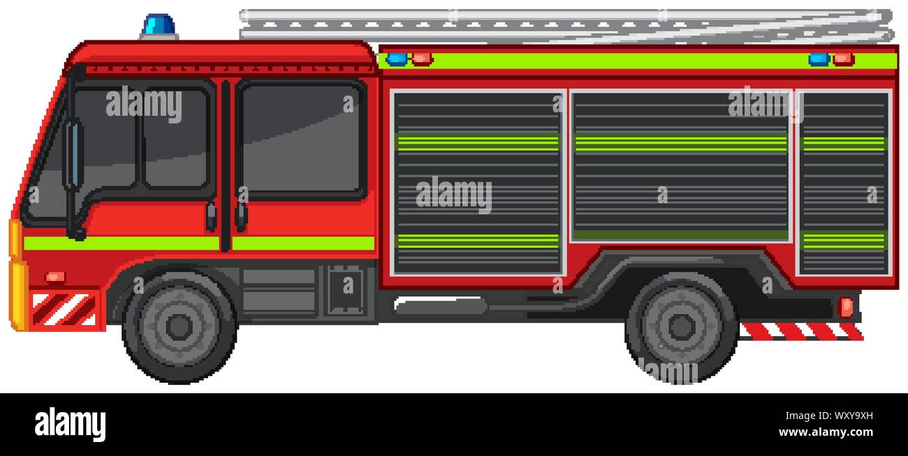 Fire engine on white background illustration Stock Vector Image & Art ...