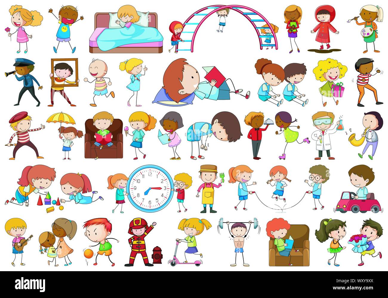 Lifting children Stock Vector Images - Alamy