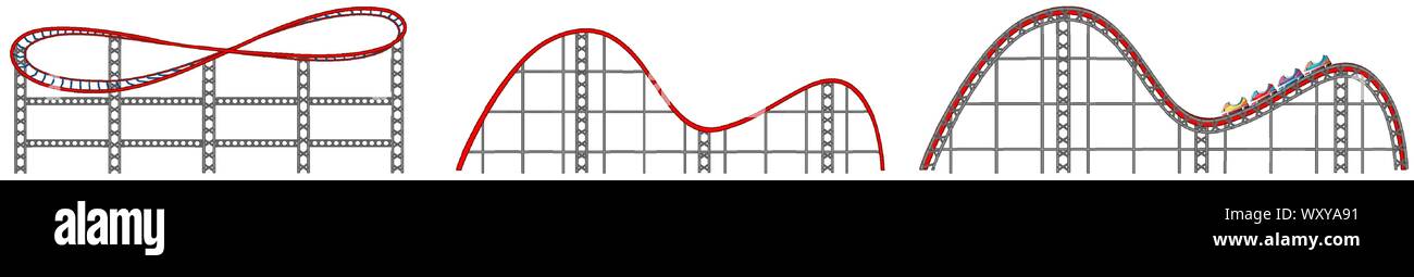 Roller coaster track on white background illustration Stock Vector ...