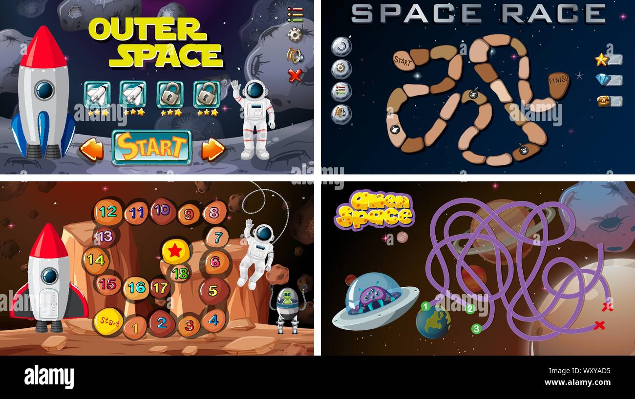 Set of space games illustration Stock Vector Image & Art - Alamy